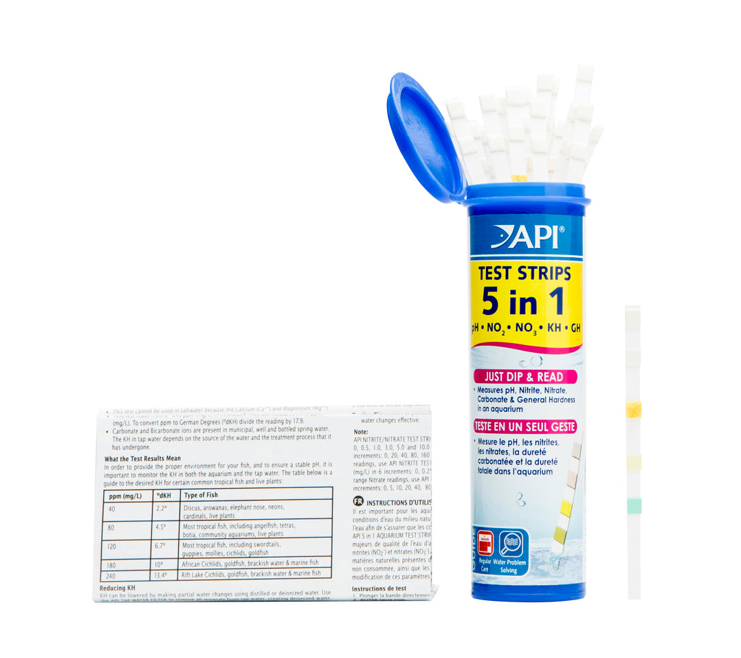 API 5 in 1 Test Strips, 25 Count – Aquatic Arts